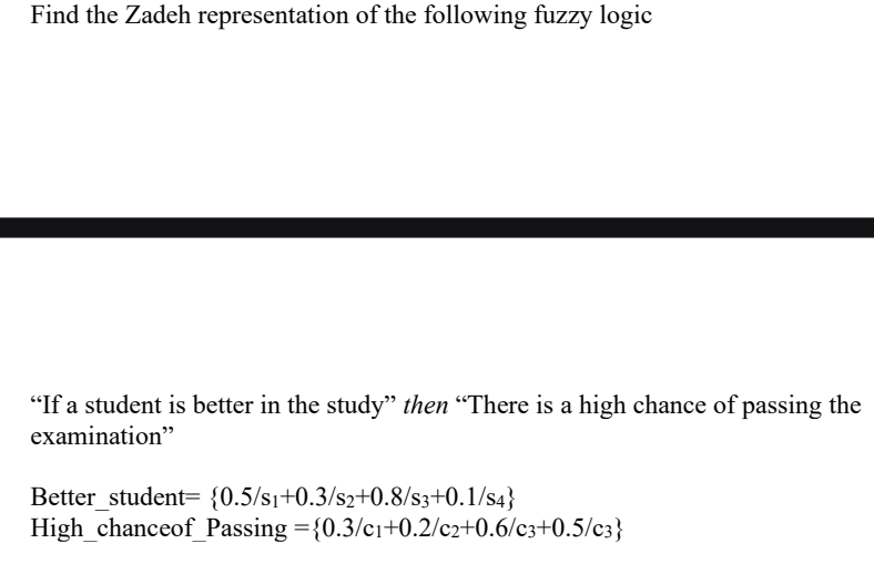 Solved Find the Zadeh representation of the following fuzzy | Chegg.com
