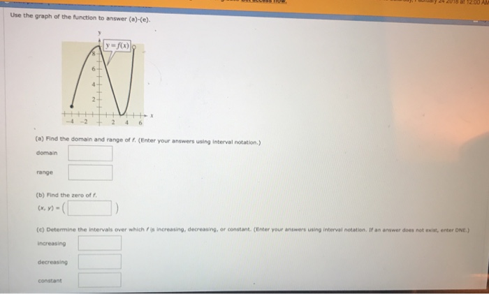 Solved Use the graph of the function to answer (a)-(e). | Chegg.com