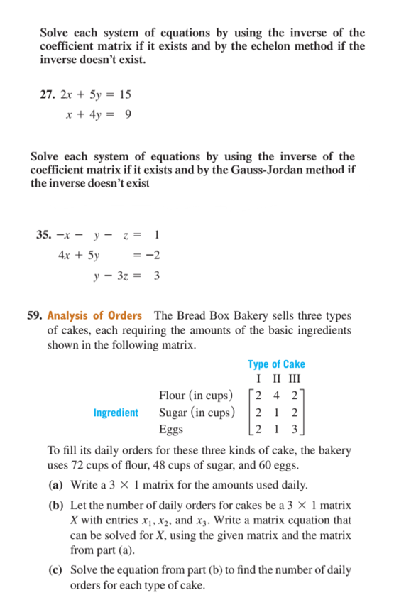 Solved Solve each system of equations by using the inverse | Chegg.com