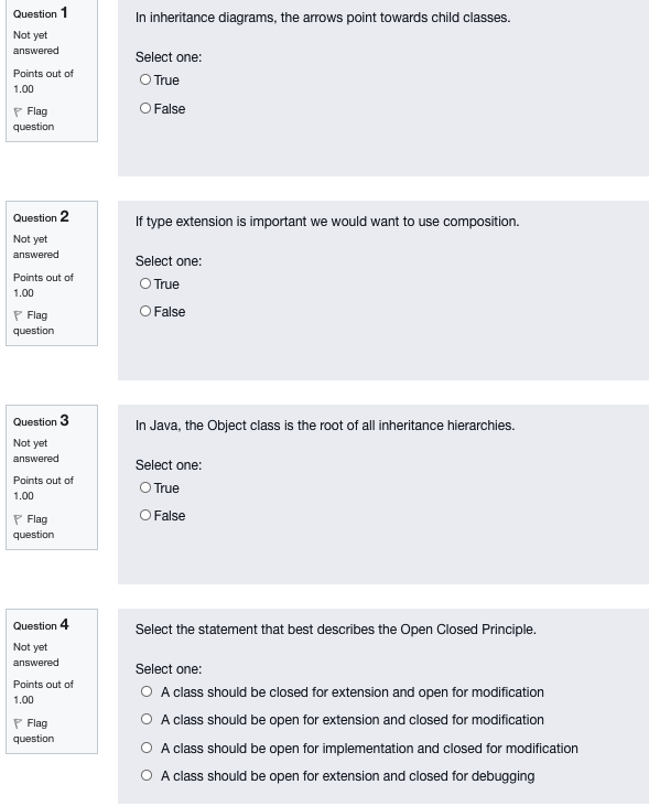 Solved In inheritance diagrams, the arrows point towards | Chegg.com