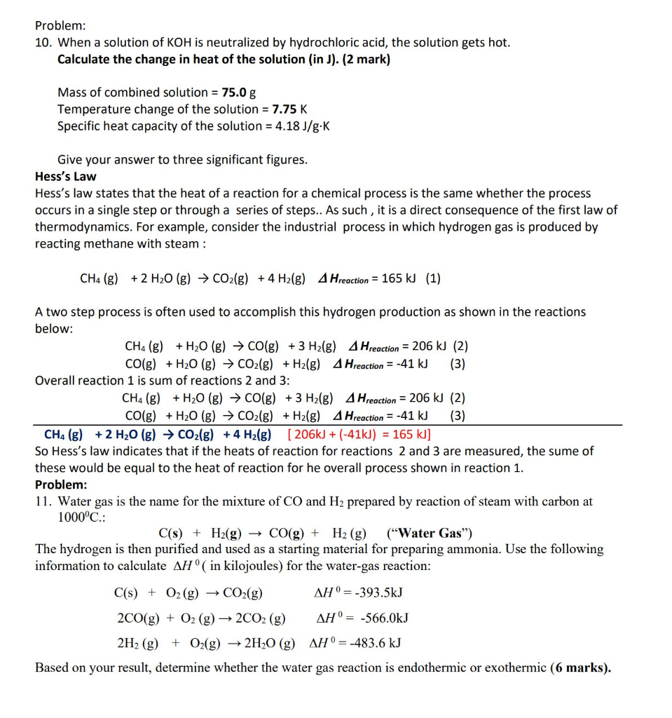 Solved Sample Problem: The neutralization of a solution of | Chegg.com