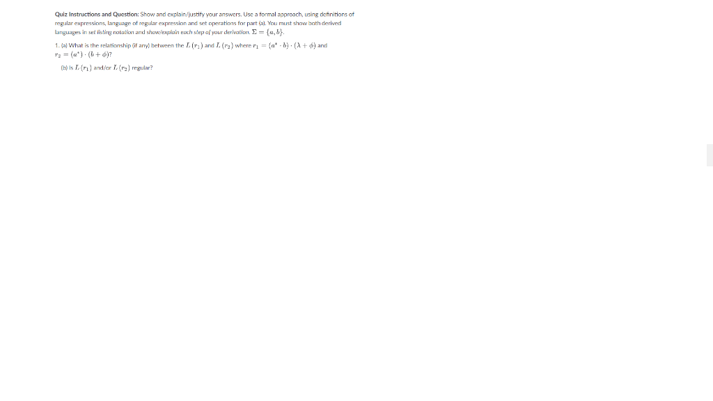 Solved Quiz Instructions and Question: Show and | Chegg.com