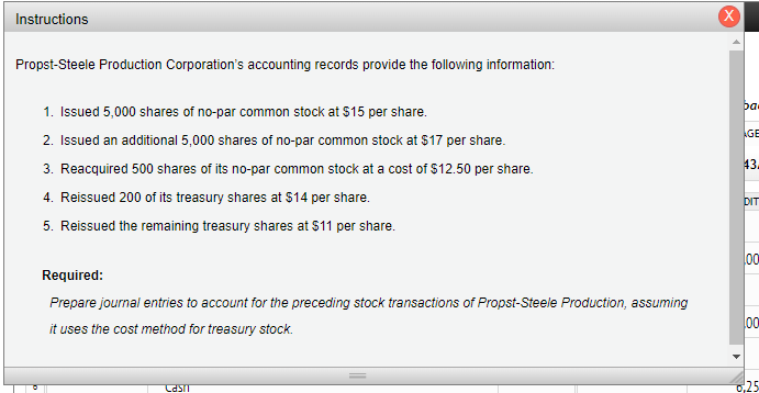 Solved Propst-Steele Production Corporation's accounting | Chegg.com