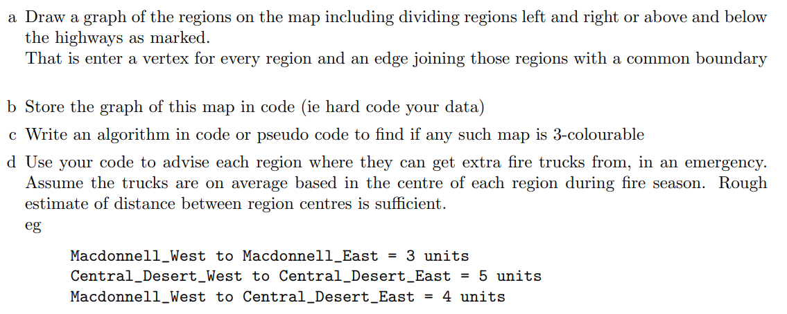 a Draw a graph of the regions on the map including | Chegg.com