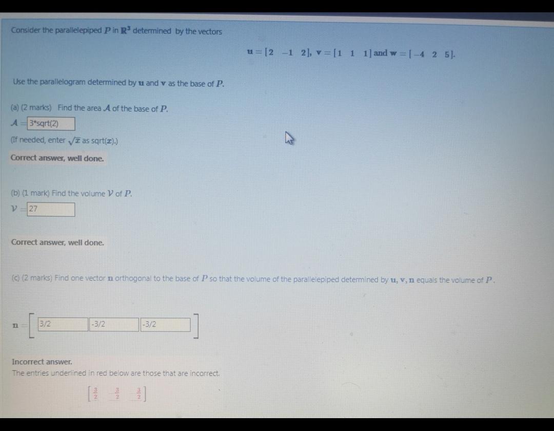 Solved Consider the parallelepiped P in R3 determined by the | Chegg.com