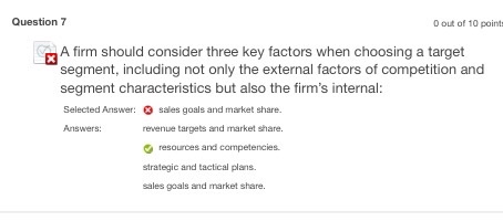 Solved Question 7 out of 10 points A firm should consider | Chegg.com