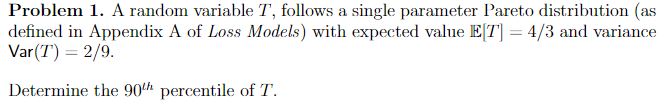 Solved Problem 1. A random variable T, follows a single | Chegg.com