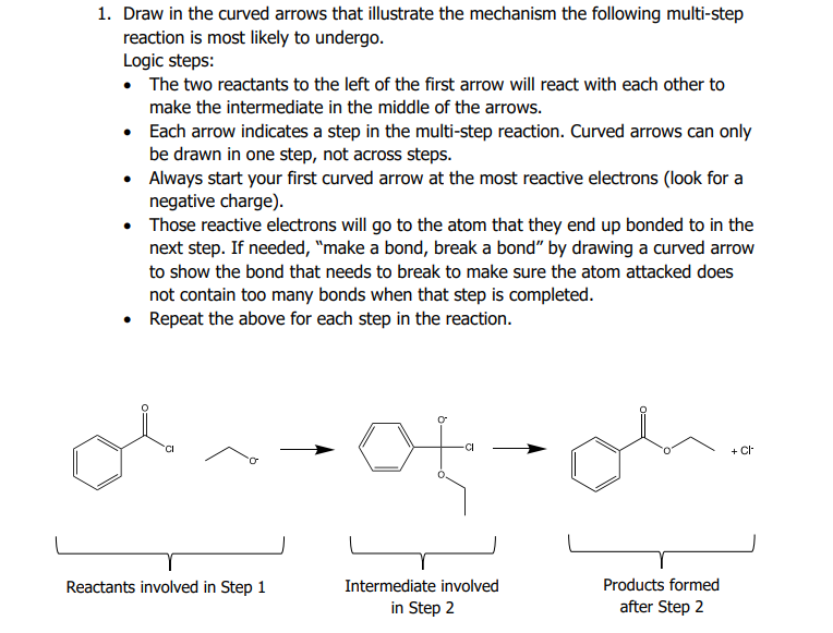 Given The Following Single Step Reaction Draw The Curved Arrow Mechanism