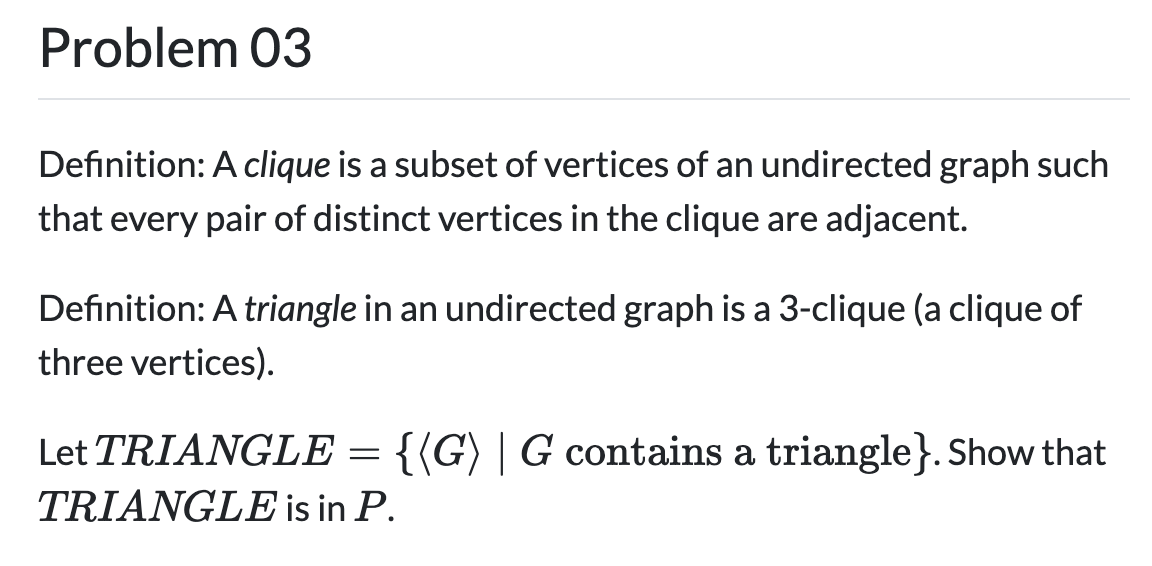 Solved Definition: A clique is a subset of vertices of an | Chegg.com