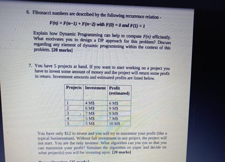 Solved 6. Fibonacci numbers are described by the following | Chegg.com