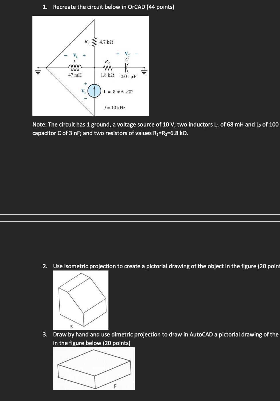 Solved 1. Recreate the circuit below in OrCAD (44 points) | Chegg.com