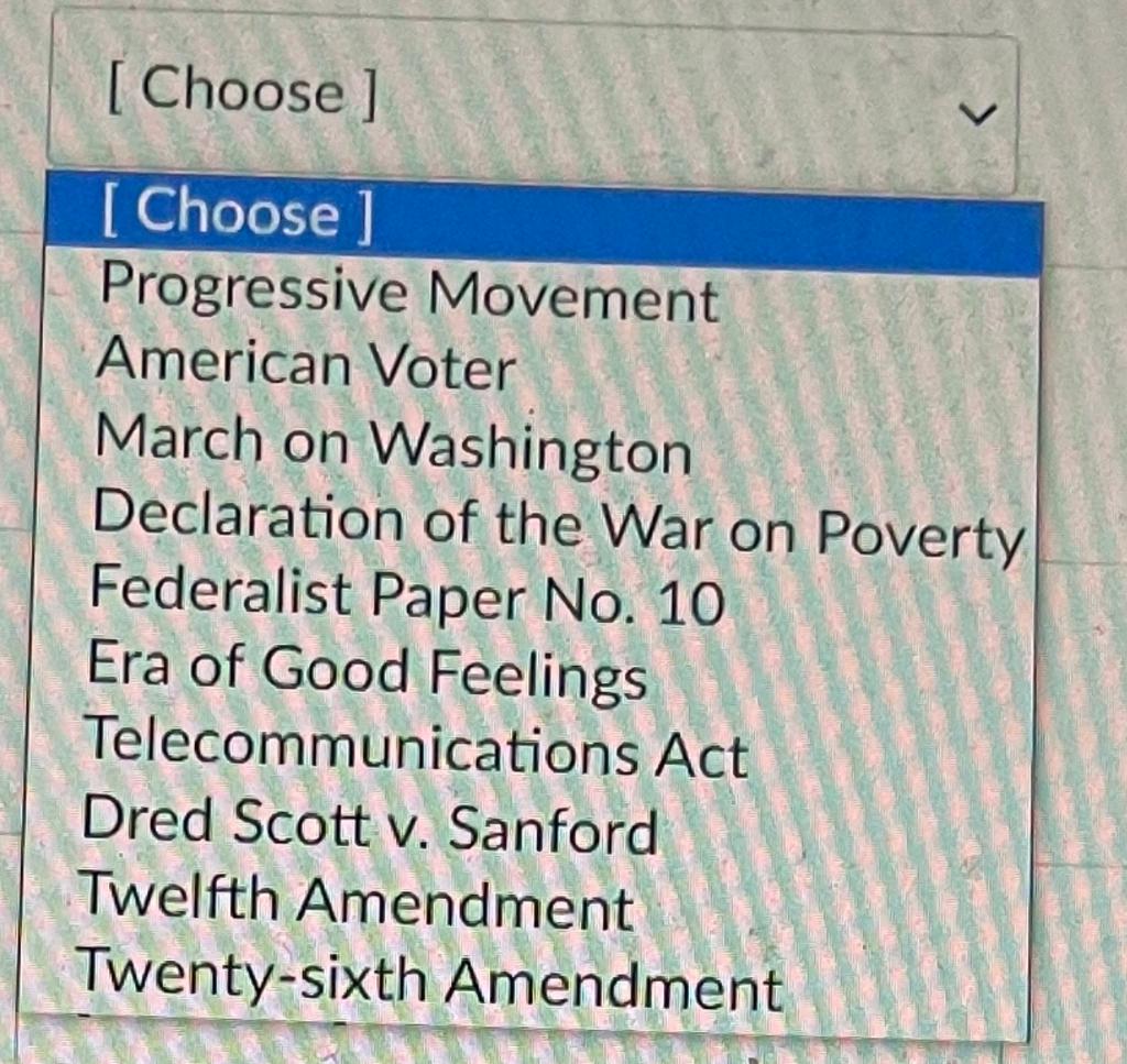 Solved [Choose] [ Choose ] Progressive Movement American | Chegg.com