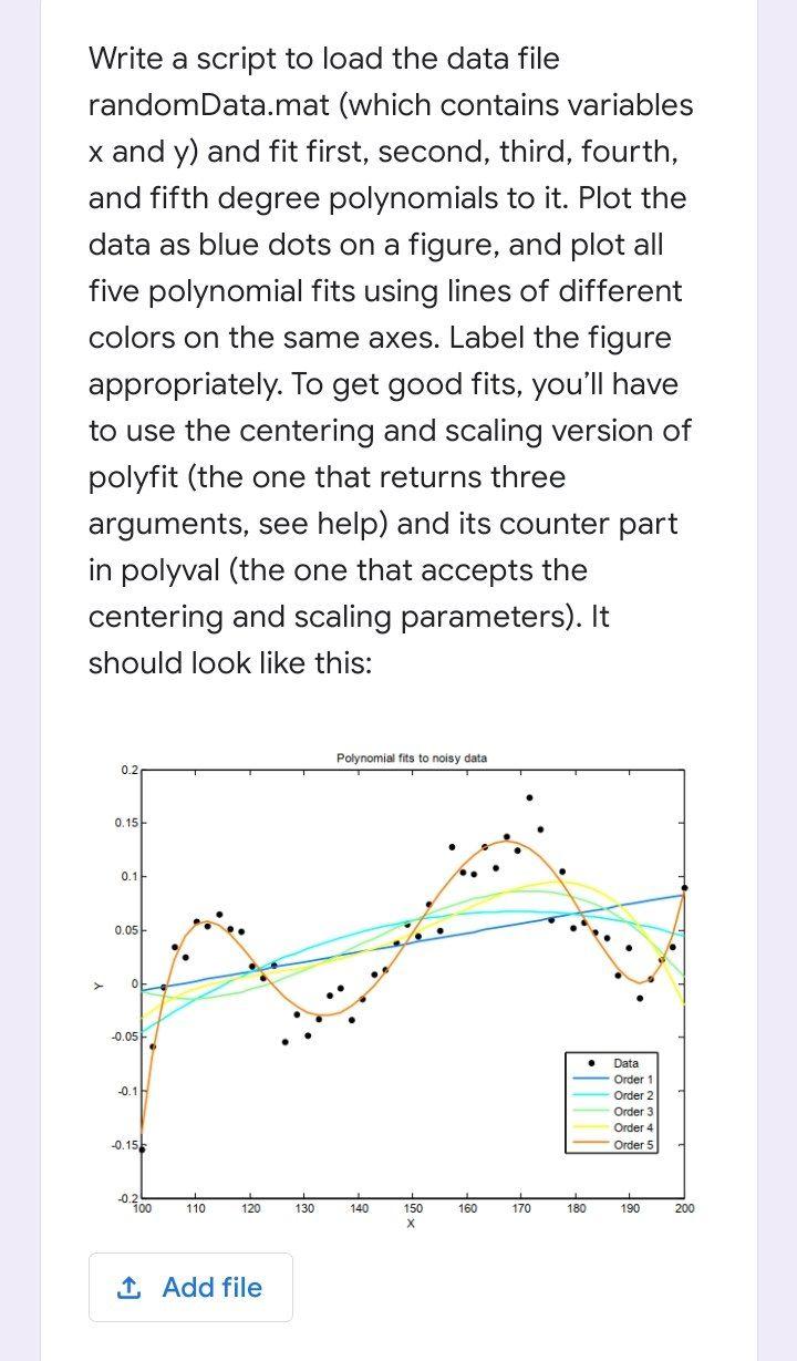 Solved Write a script to load the data file randomData.mat | Chegg.com