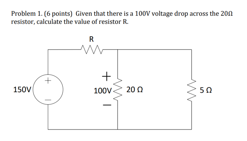 Solved Problem 1. (6 points) Given that there is a 100V | Chegg.com