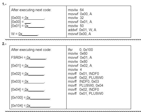 Solved 1.- After executing next code: [0x00] = Ox [0x00] | Chegg.com