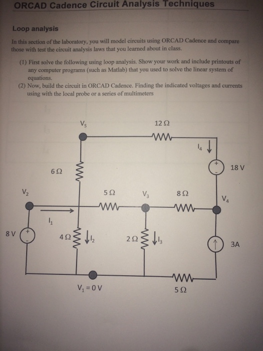 Solved ORCAD Cadence Circuit Analysis Techniques Loop | Chegg.com