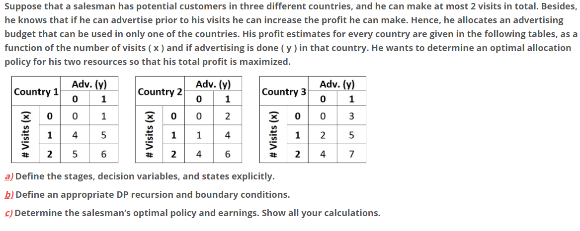 Suppose that a salesman has potential customers in | Chegg.com