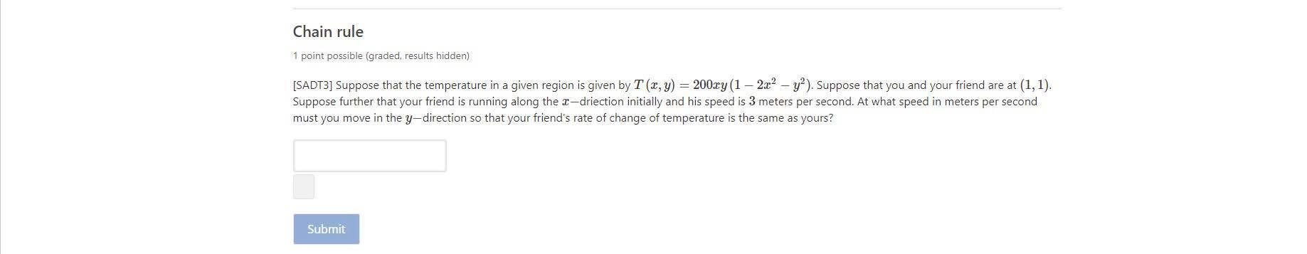 Solved Chain rule 1 point possible (graded, results hidden) | Chegg.com