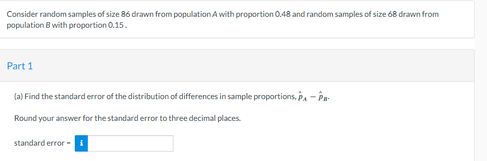 Solved Consider random samples of size 86 drawn from | Chegg.com