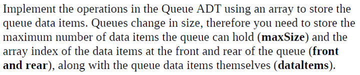 Solved Data Structures & Algorithms.C++ Code required Queue | Chegg.com