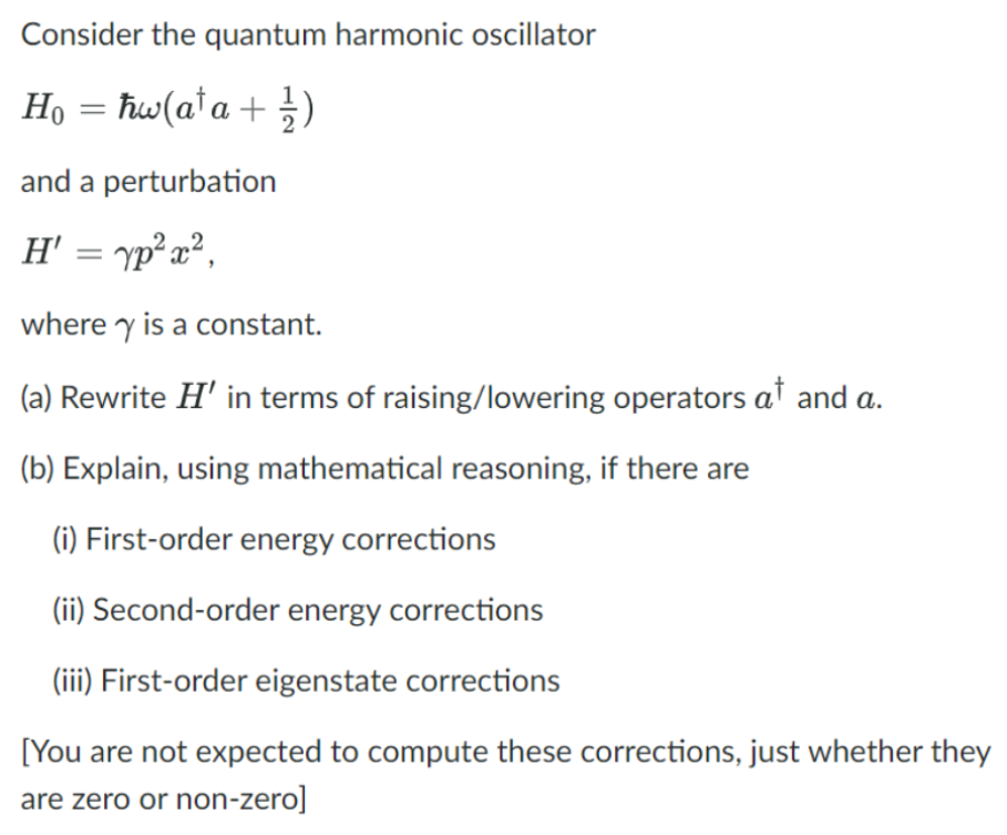 Solved Consider the quantum harmonic oscillator | Chegg.com