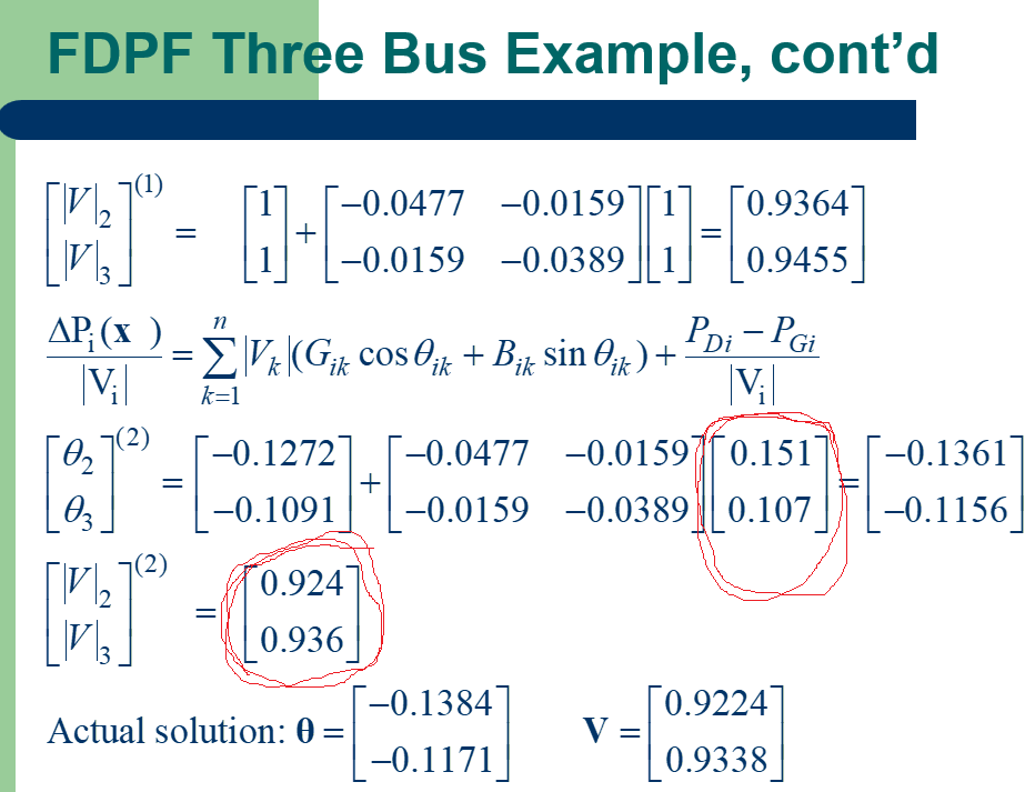 Solved FDPF Three Bus Example Use the FDPF to solve the | Chegg.com