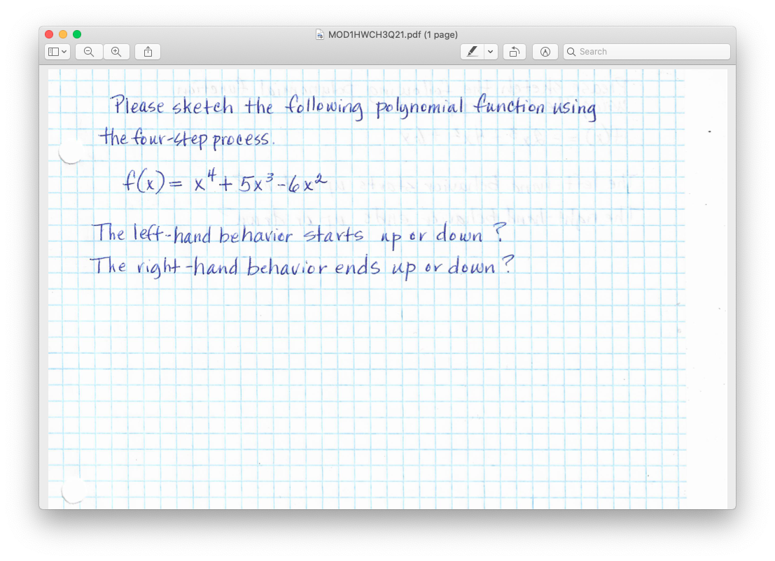 Solved Please sketch the following polynomial function using | Chegg.com