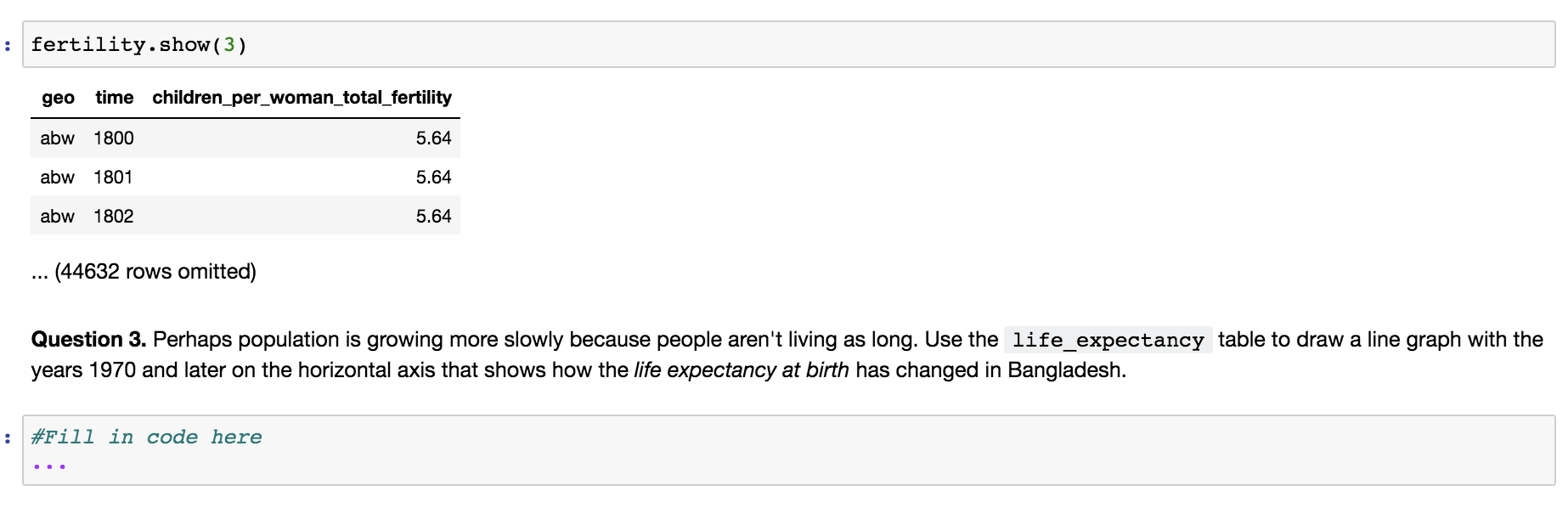 Solved life expectancy = | Chegg.com