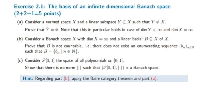 Solved Exercise 2.1: The basis of an infinite dimensional | Chegg.com