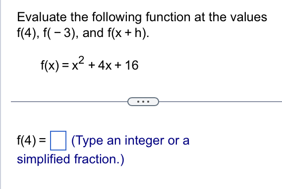Solved Evaluate the following function at the | Chegg.com