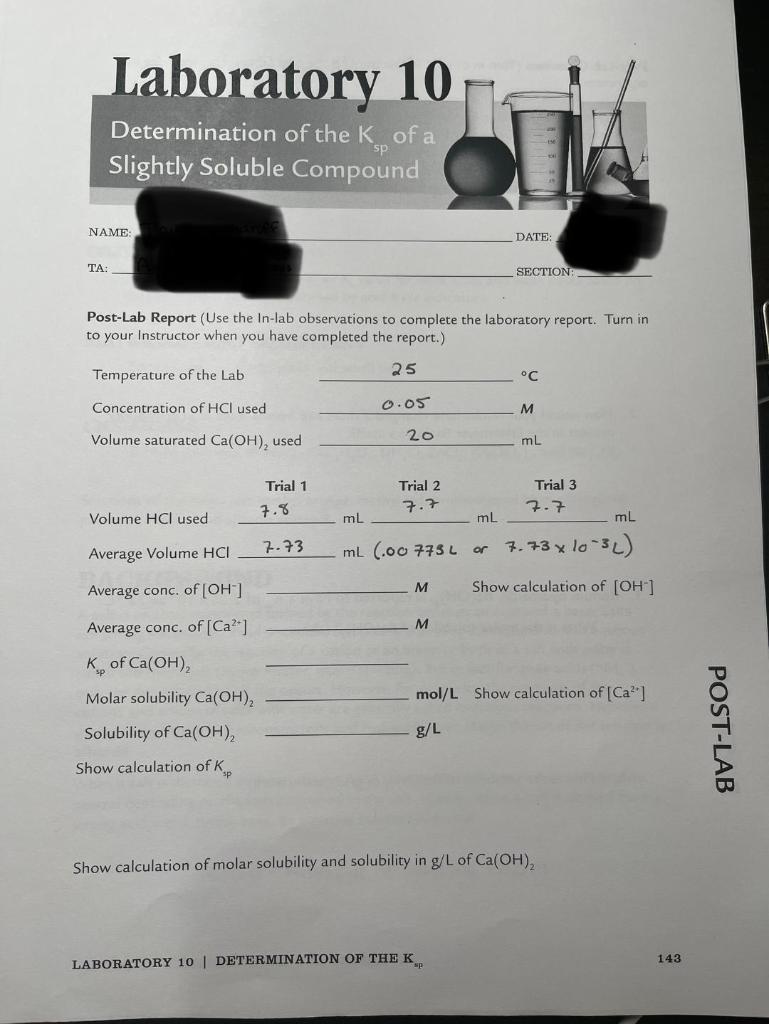 Solved Post-Lab Report (Use the In-lab observations to | Chegg.com