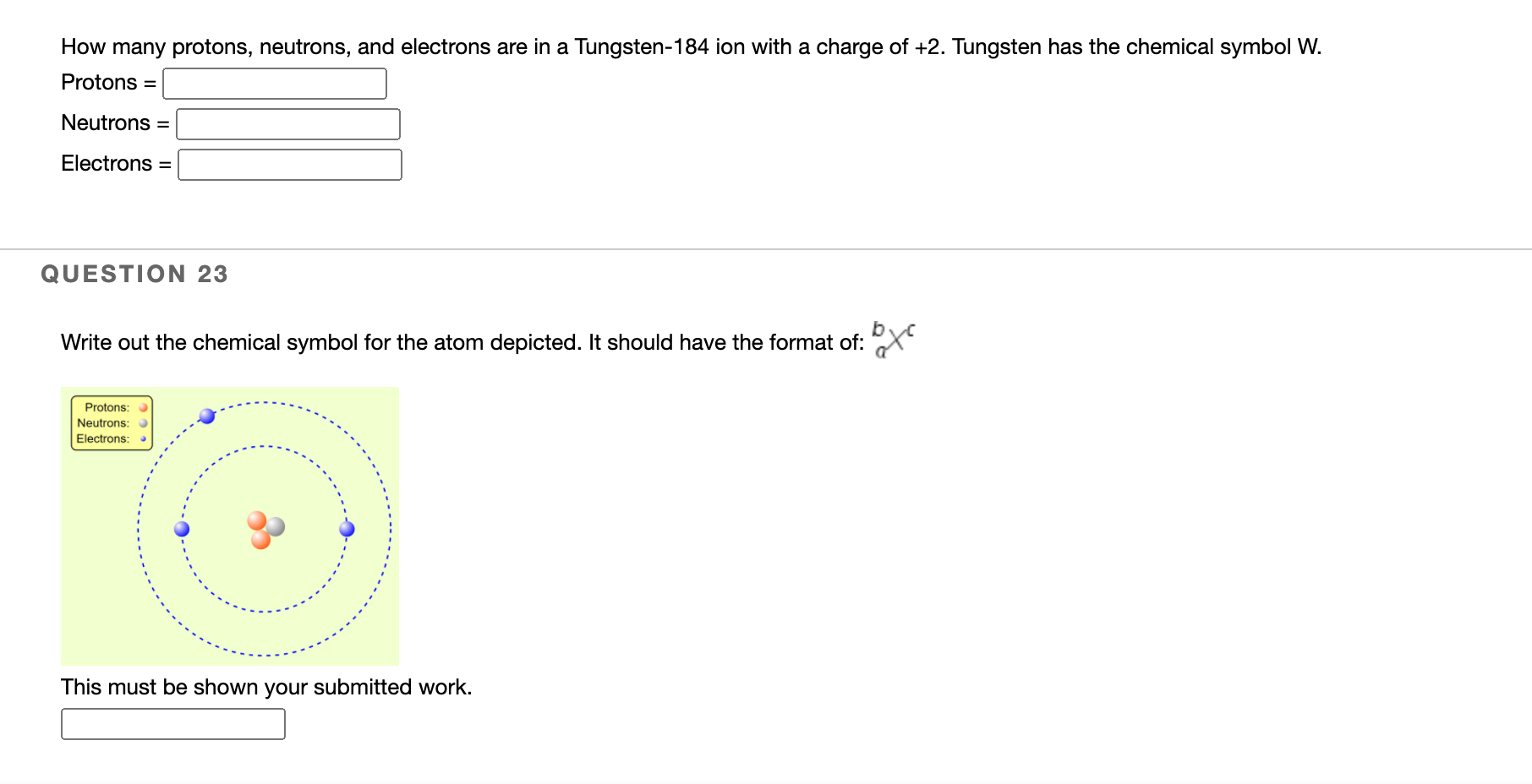 Solved How many protons, neutrons, and electrons are in a | Chegg.com