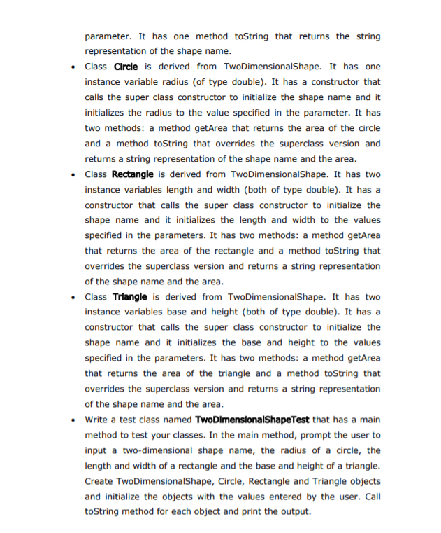 Solved Implement the following classes' hierarchy: | Chegg.com