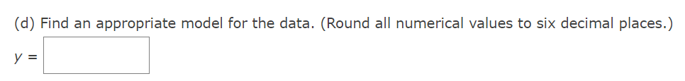 Solved Data points (x,y) are given.(d) Find an appropriate | Chegg.com