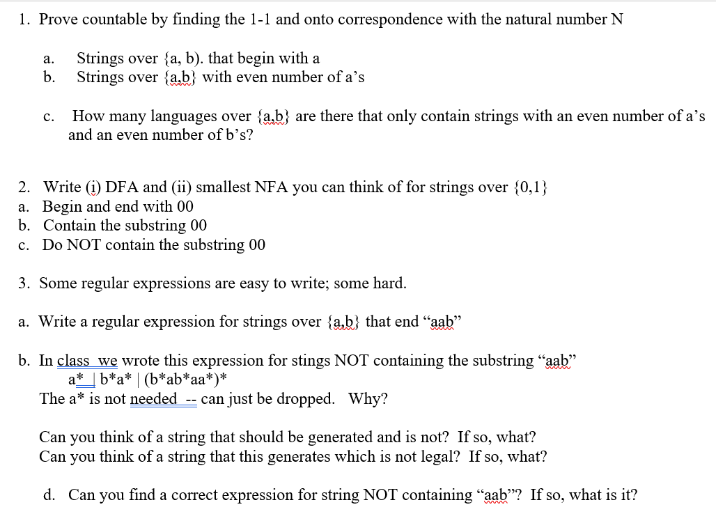 Solved 1. Prove countable by finding the 1-1 and onto | Chegg.com