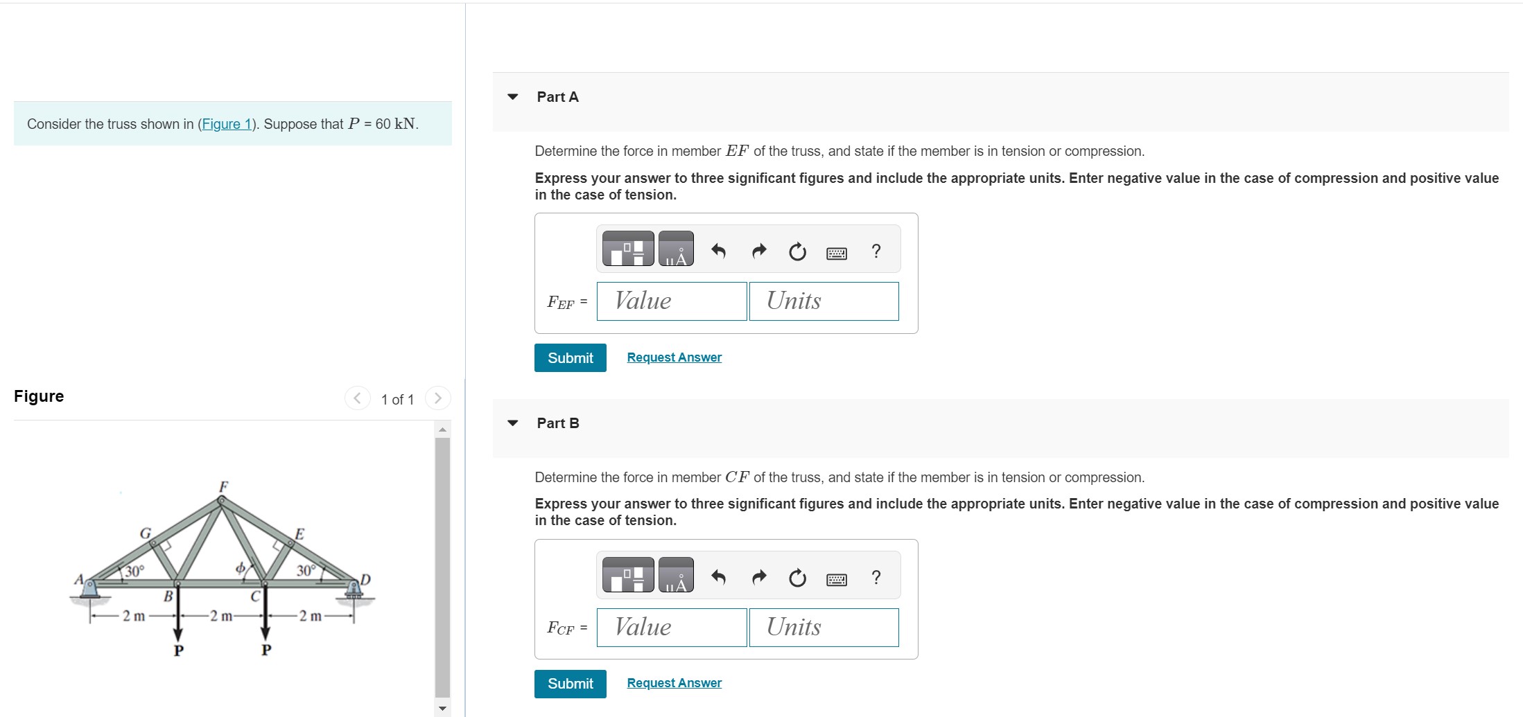 Solved Show me the steps to solve Consider the truss shown | Chegg.com