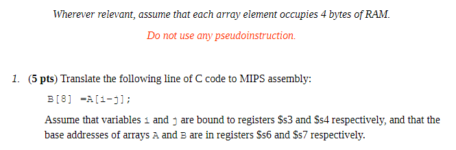 Solved Wherever relevant, assume that each array element | Chegg.com