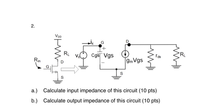 Solved a.) Calculate input impedance of this circuit b.) | Chegg.com