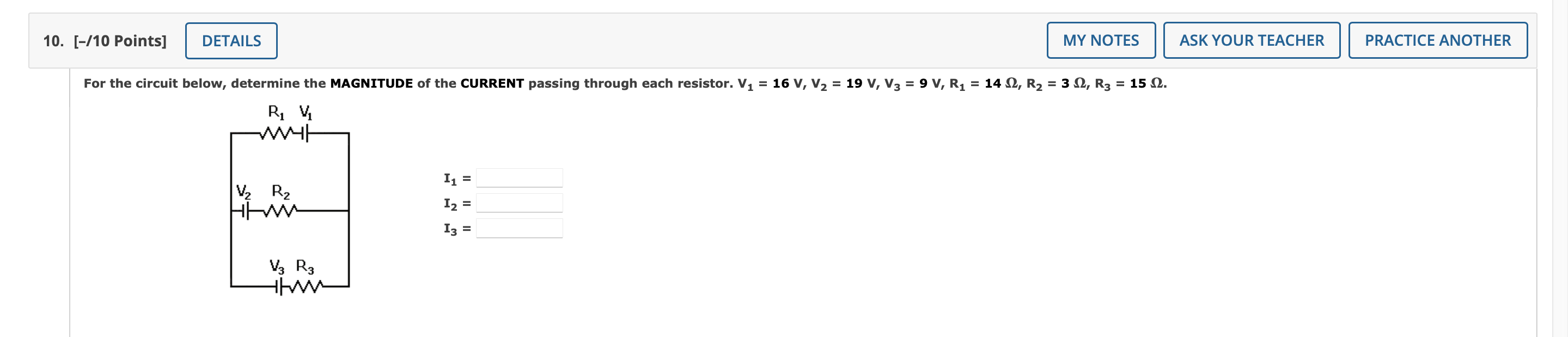 Solved he CURRENT passing through each resistor. | Chegg.com