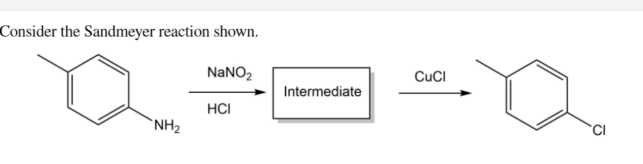 Solved Consider the Sandmeyer reaction shown. NaNO2 Cuci | Chegg.com