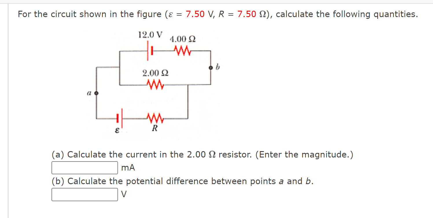 Solved For the circuit shown in the figure (ε=7.50 | Chegg.com