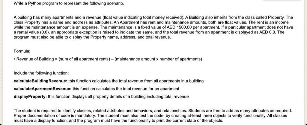Solved Write a Python program to represent the following | Chegg.com