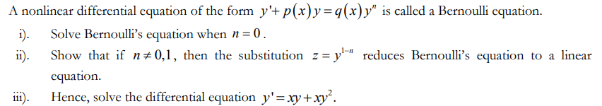 Solved A Nonlinear Differential Equation Of The Form