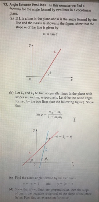 Solved Angle Between Two Lines In this exercise we find a | Chegg.com