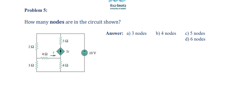 Solved How many nodes are in the circuit shown? | Chegg.com