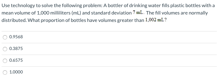 Solved Use technology to solve the following problem: A | Chegg.com
