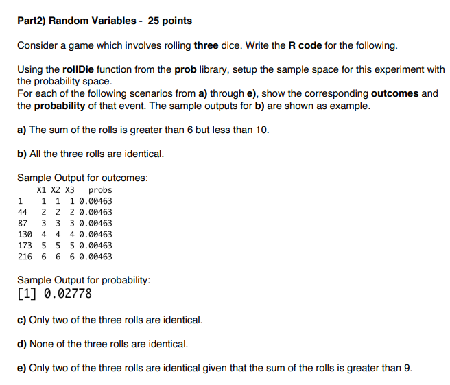 Solved Part2) Random Variables - 25 points Consider a game | Chegg.com