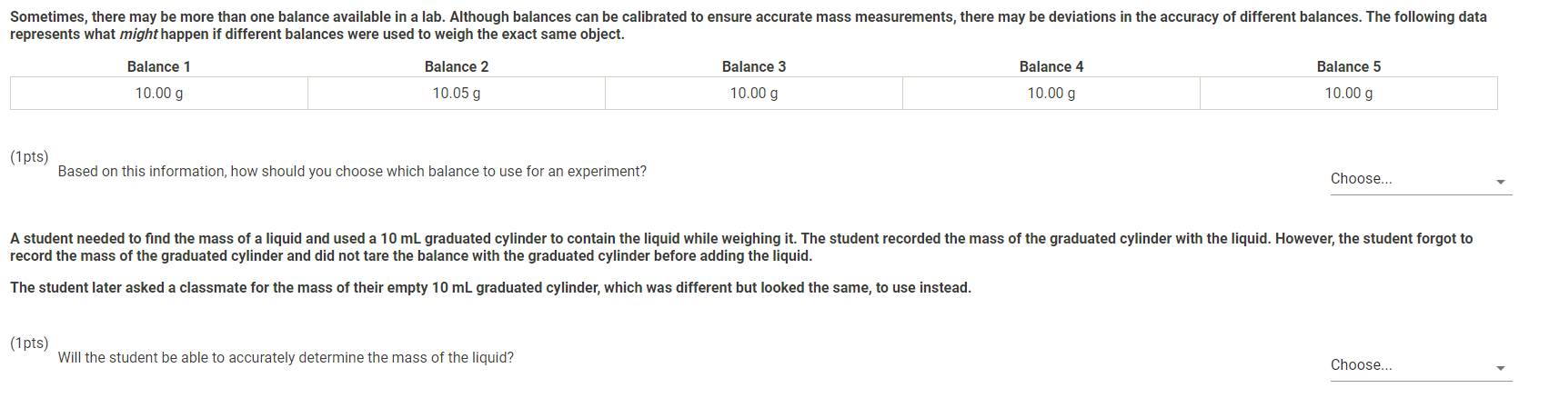 Solved Using the Tare Function Finding the mass of a solid | Chegg.com