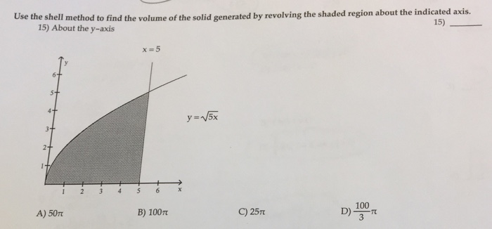 Solved Use the shell method to find the volume of the solid | Chegg.com