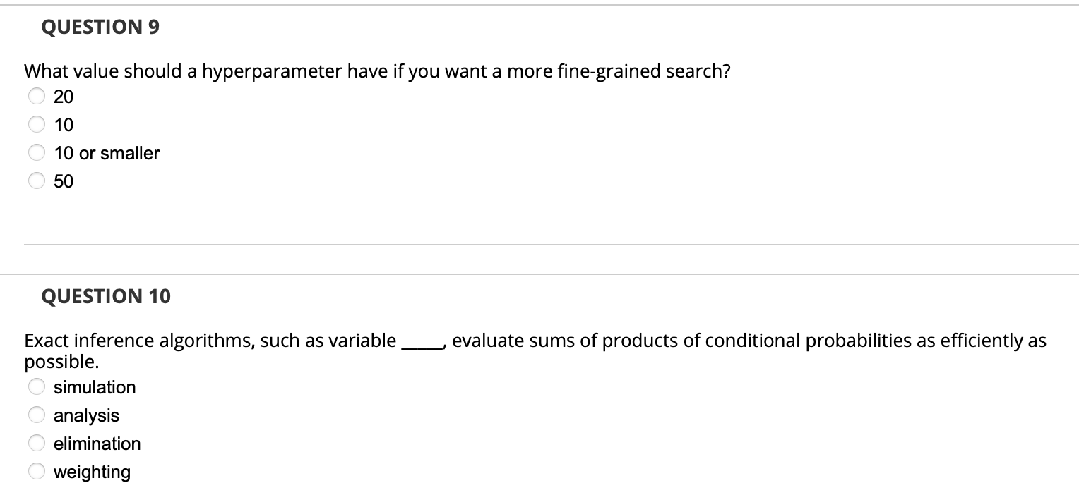 Solved What value should a hyperparameter have if you want a | Chegg.com